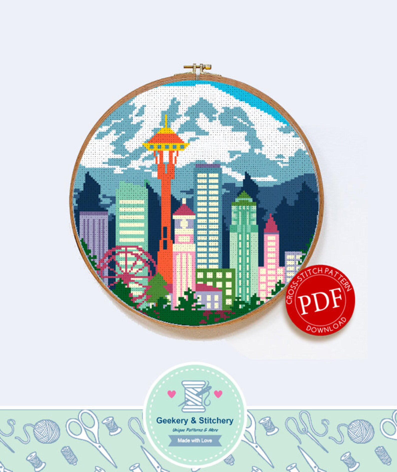 Seattle Digital Download Cross Stitch Pattern - Etsy