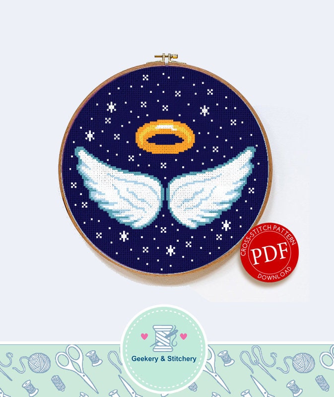 Angel Wings | Digital Download | Round Cross Stitch Pattern | - Etsy Canada