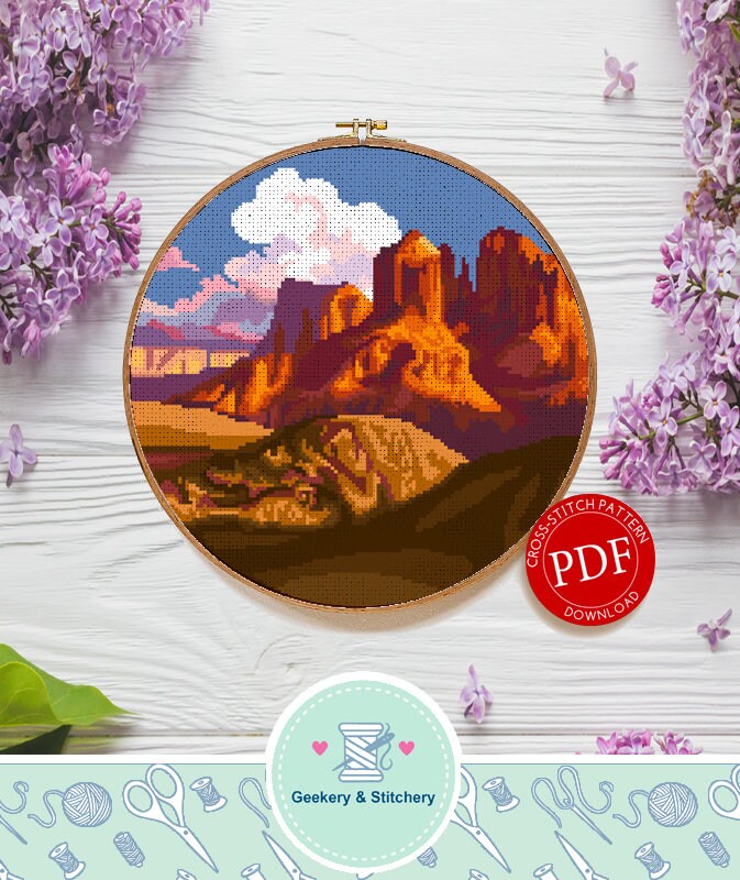 Sedona, Arizona | Digital Download | Round Cross Stitch Pattern | - Etsy