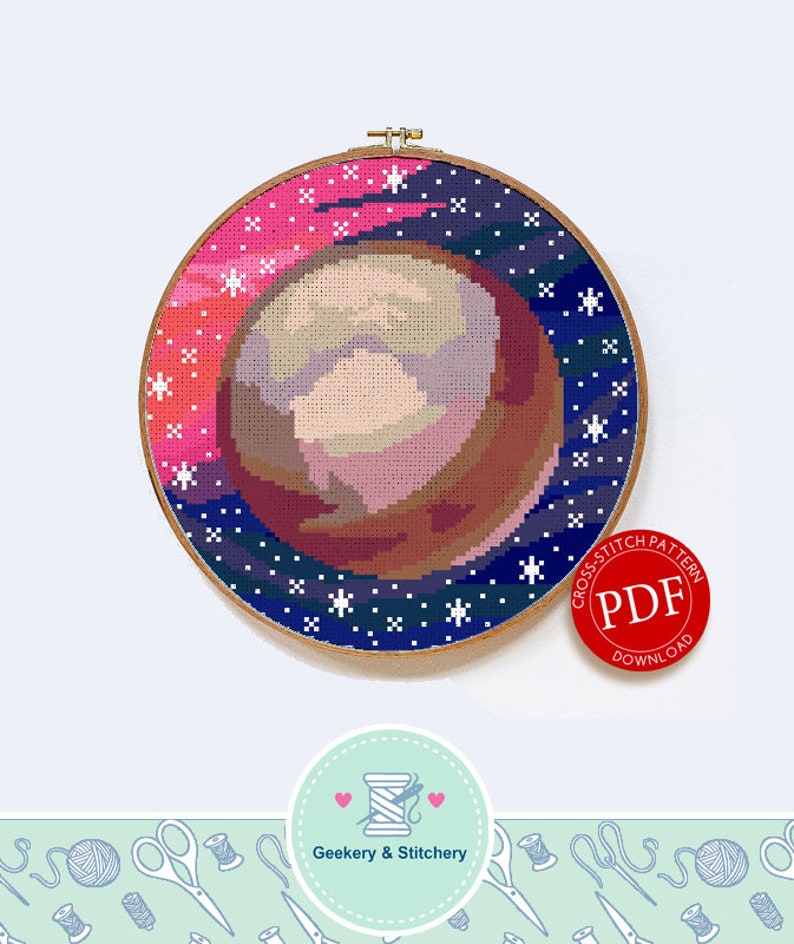 Pluto Digital Download Round Cross Stitch Pattern | Etsy
