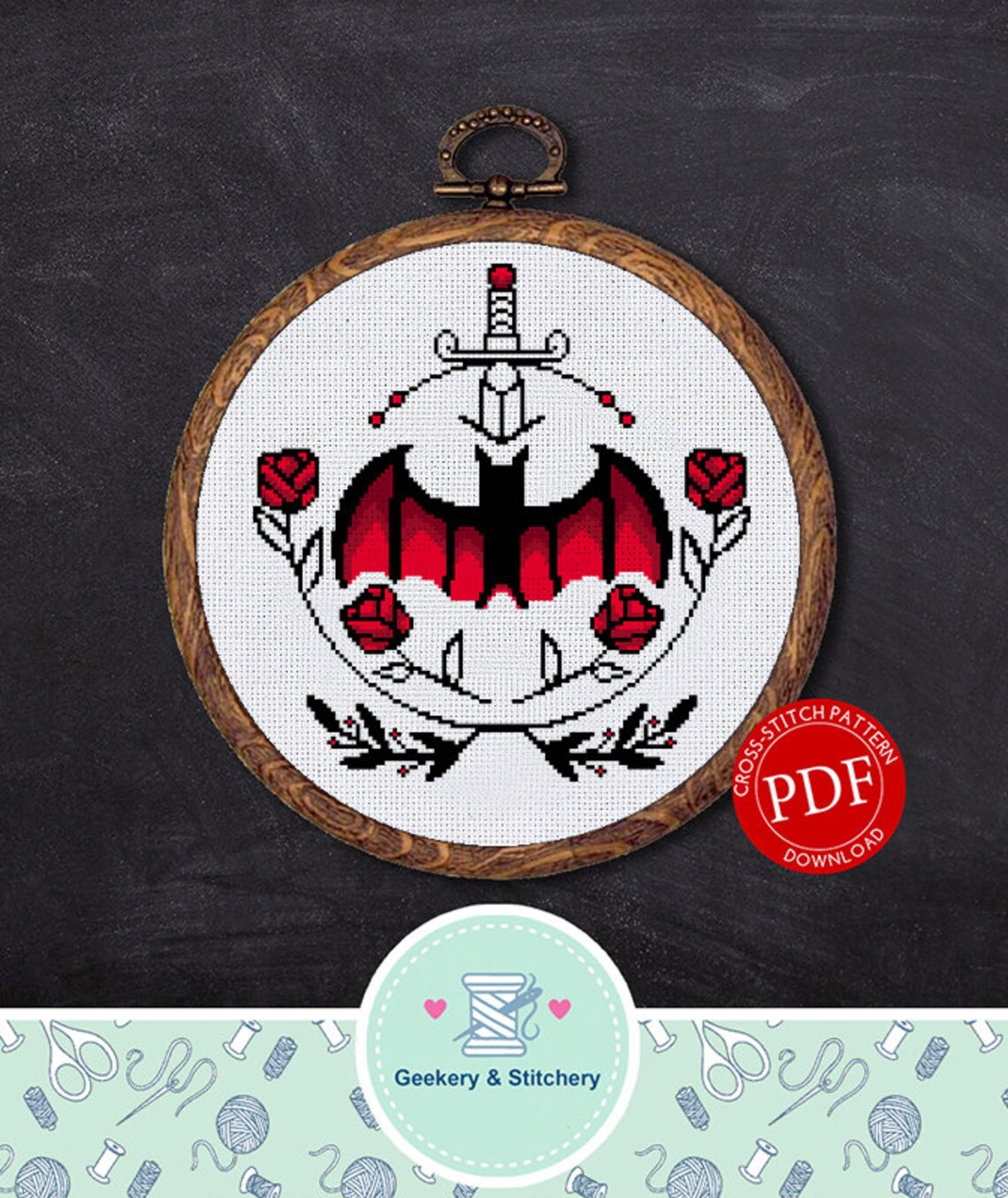 Gothic Bat Digital Download Cross Stitch Pattern - Etsy