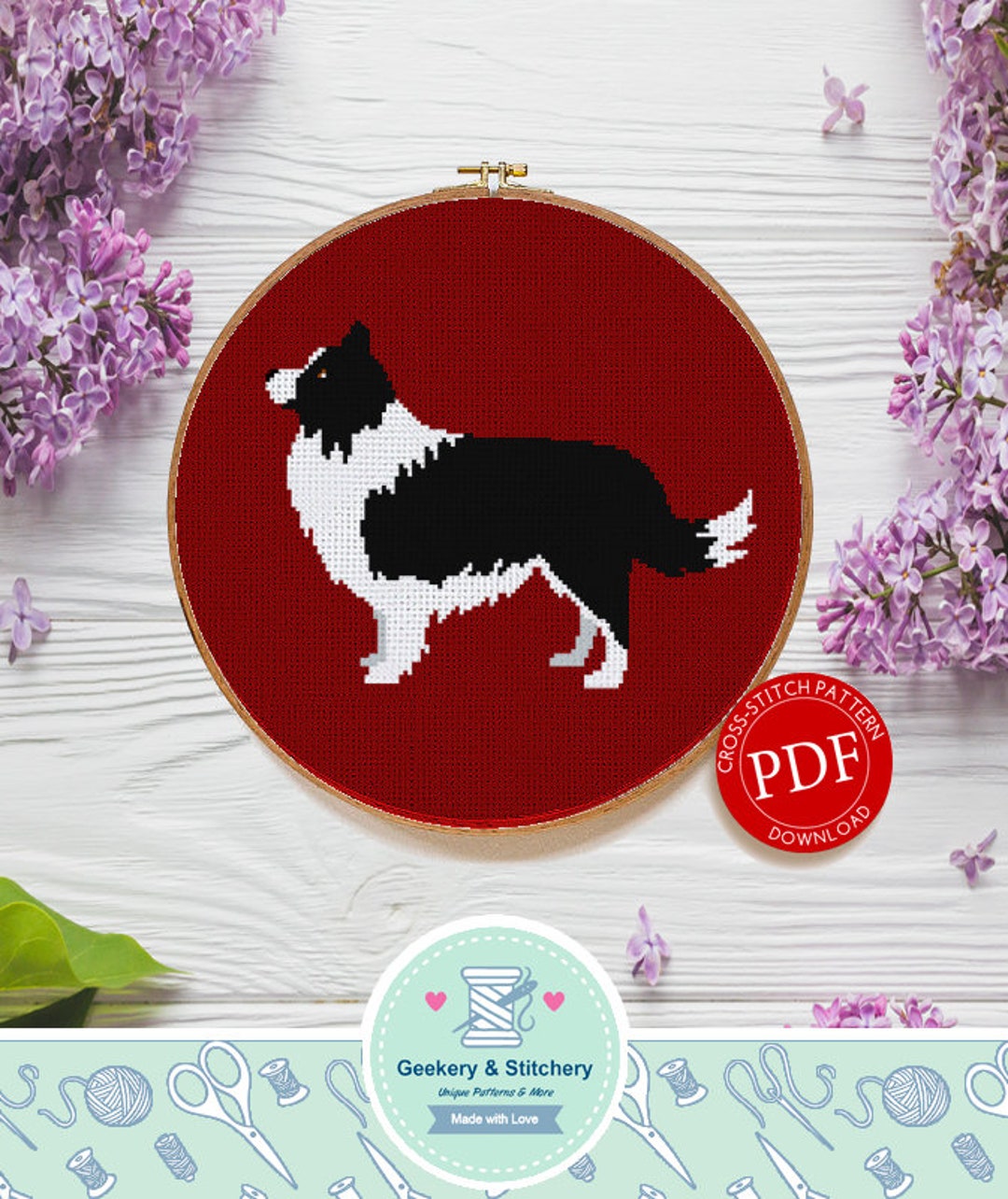 Border Collie | Digital Download | Dog Breed Cross Stitch Pattern | - Etsy