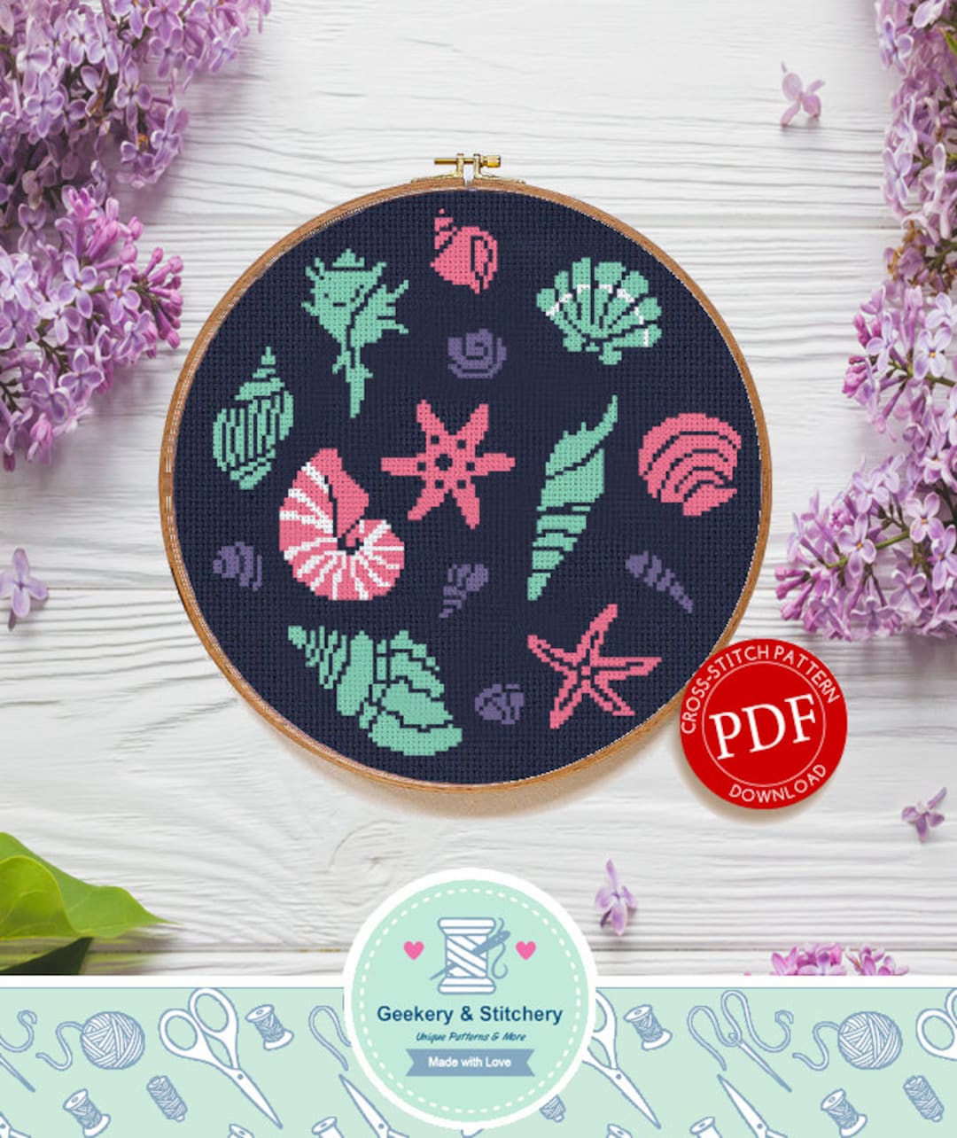 Sea Shells | Digital Download | Cross Stitch Pattern | - Etsy