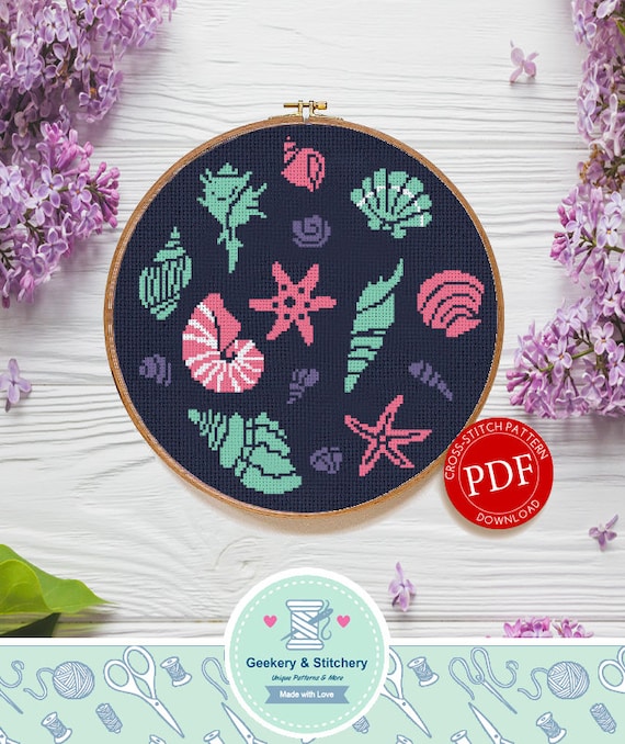 Sea Shells Digital Download Cross Stitch Pattern | Etsy