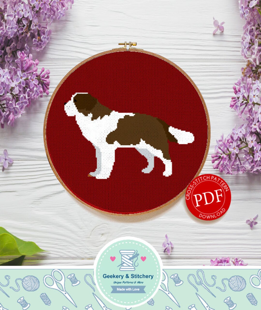 St. Bernard | Digital Download | Dog Breed Cross Stitch Pattern | - Etsy