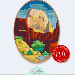 Zion National Park | Digital Download | Cross Stitch Pattern | - Etsy