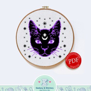 Witches Cat | Digital Download | Cross Stitch Pattern | - Etsy