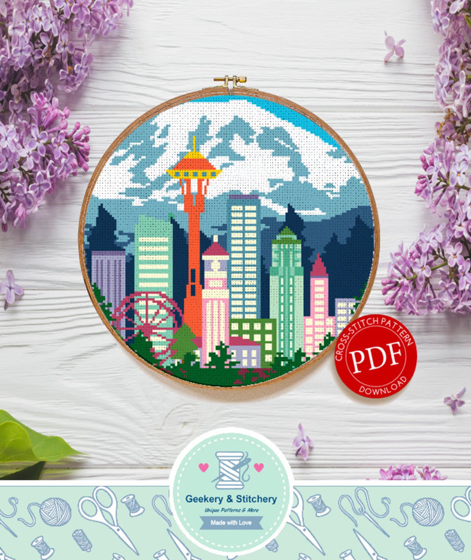 Seattle Digital Download Cross Stitch Pattern | Etsy