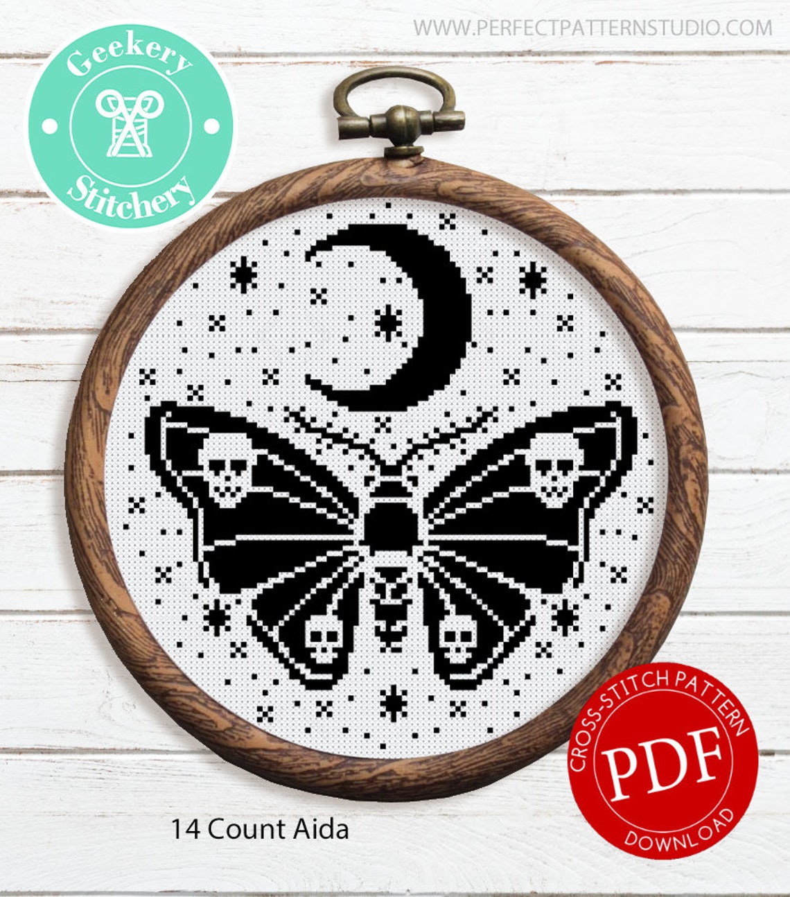 Witchy Skull Moth Cross-stitch Pattern PDF - Etsy