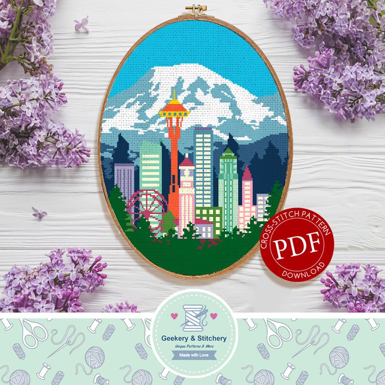 Seattle Digital Download Cross Stitch Pattern | Etsy