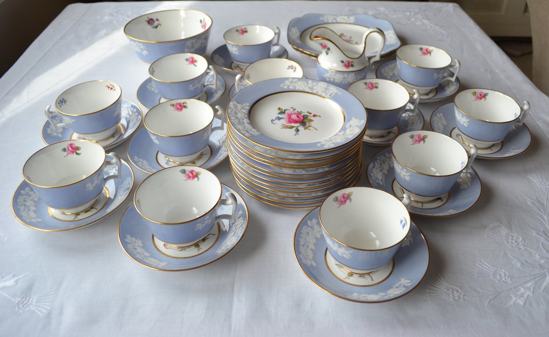 40 Piece Tea Set Copeland Spode Maritime Rose, 12 Place Tea Set, Very ...