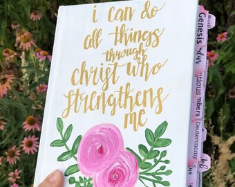 Hand painted bible | Etsy