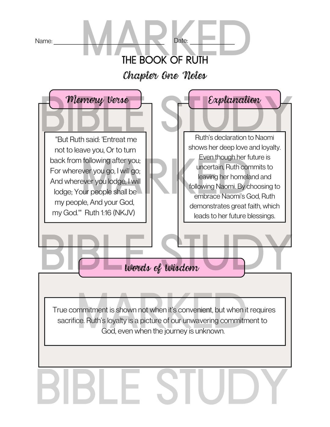 Bible Study, Digital Bible Study, the Book of Ruth, Ruth Bible Study ...