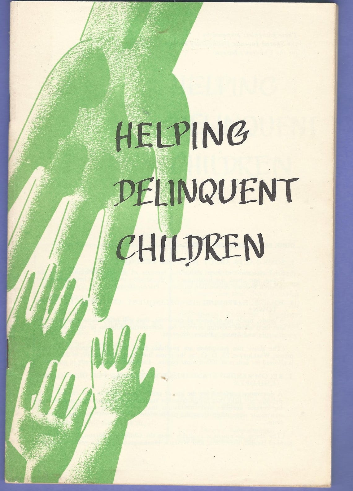 1953 HEW Pamphlet "helping Delinquent Children" Children's Bureau ...