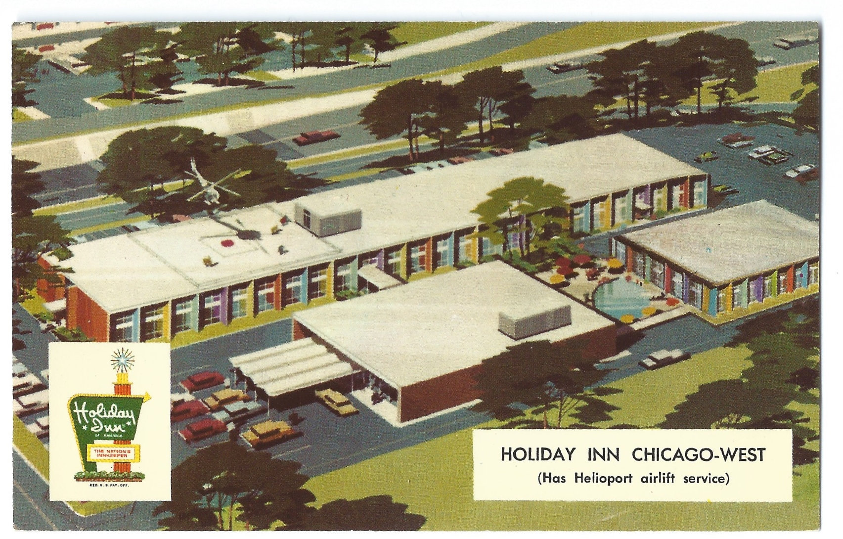 Vintage Holiday Inn Chicago West Postcard Melrose Illinois Midcentury ...