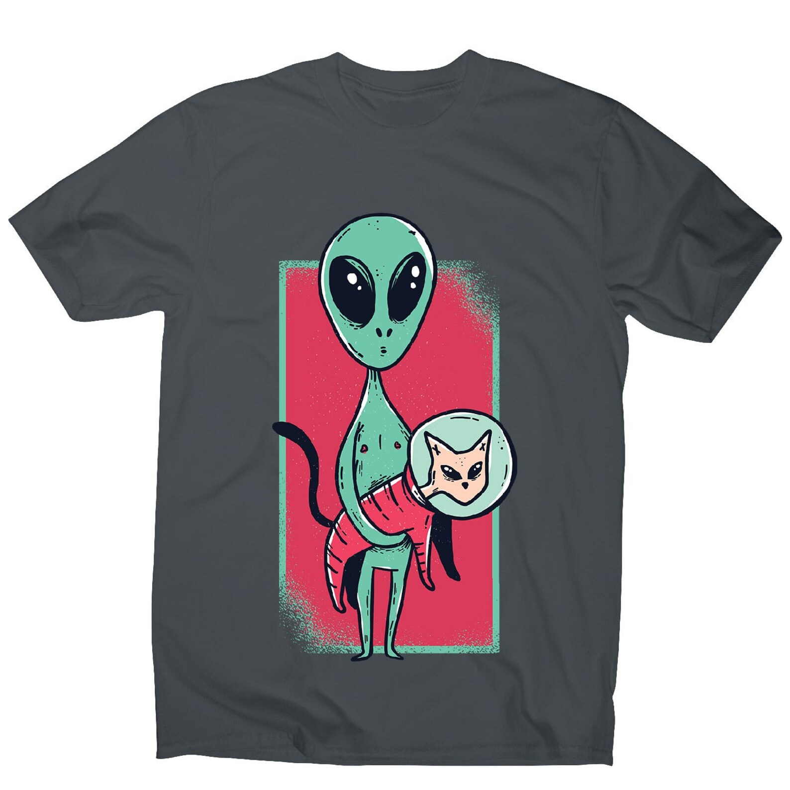 Space Alien Cute Cat Men's Funny Premium T-shirt | Etsy