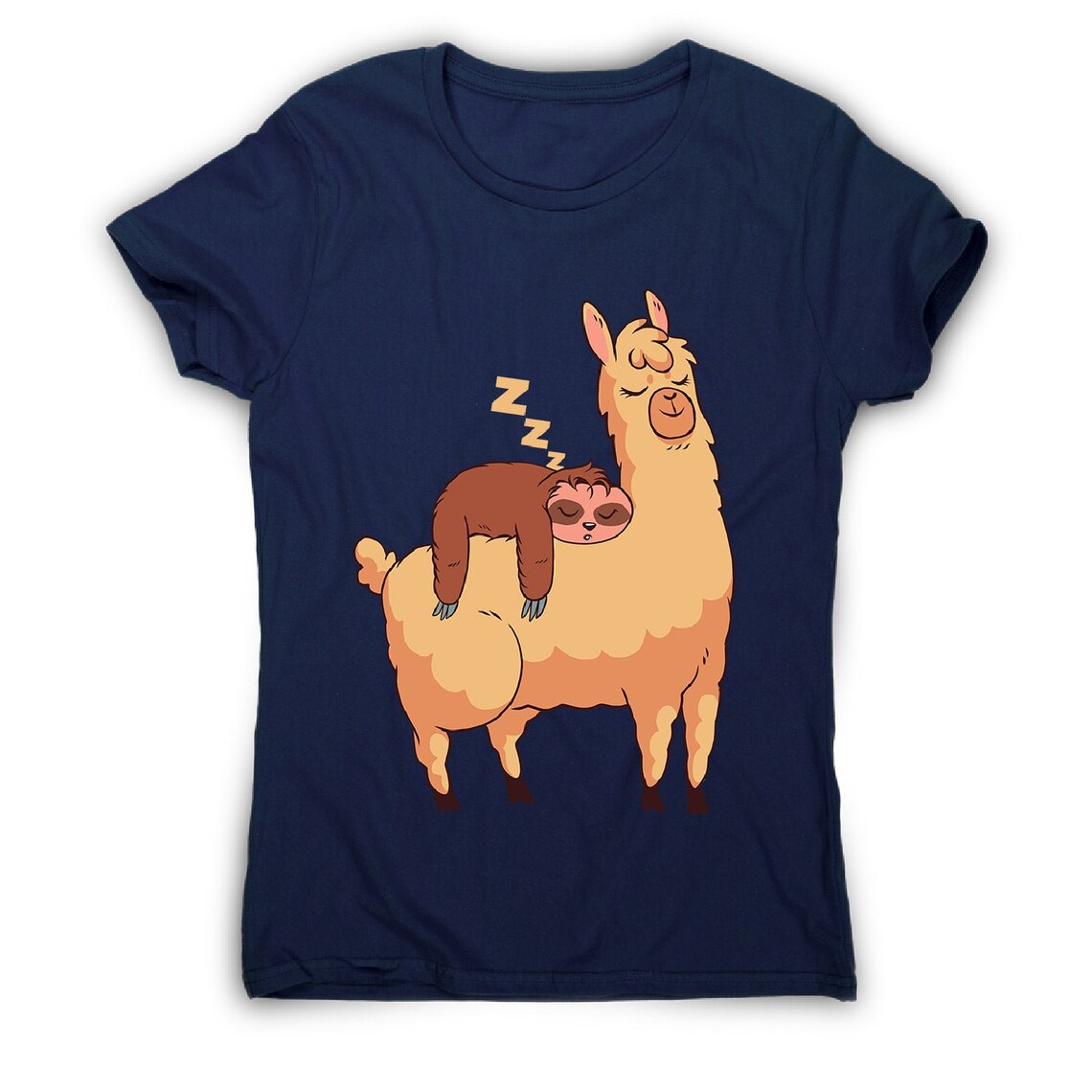 Sloth Riding Llama Women's Funny Illustrations T-shirt - Etsy