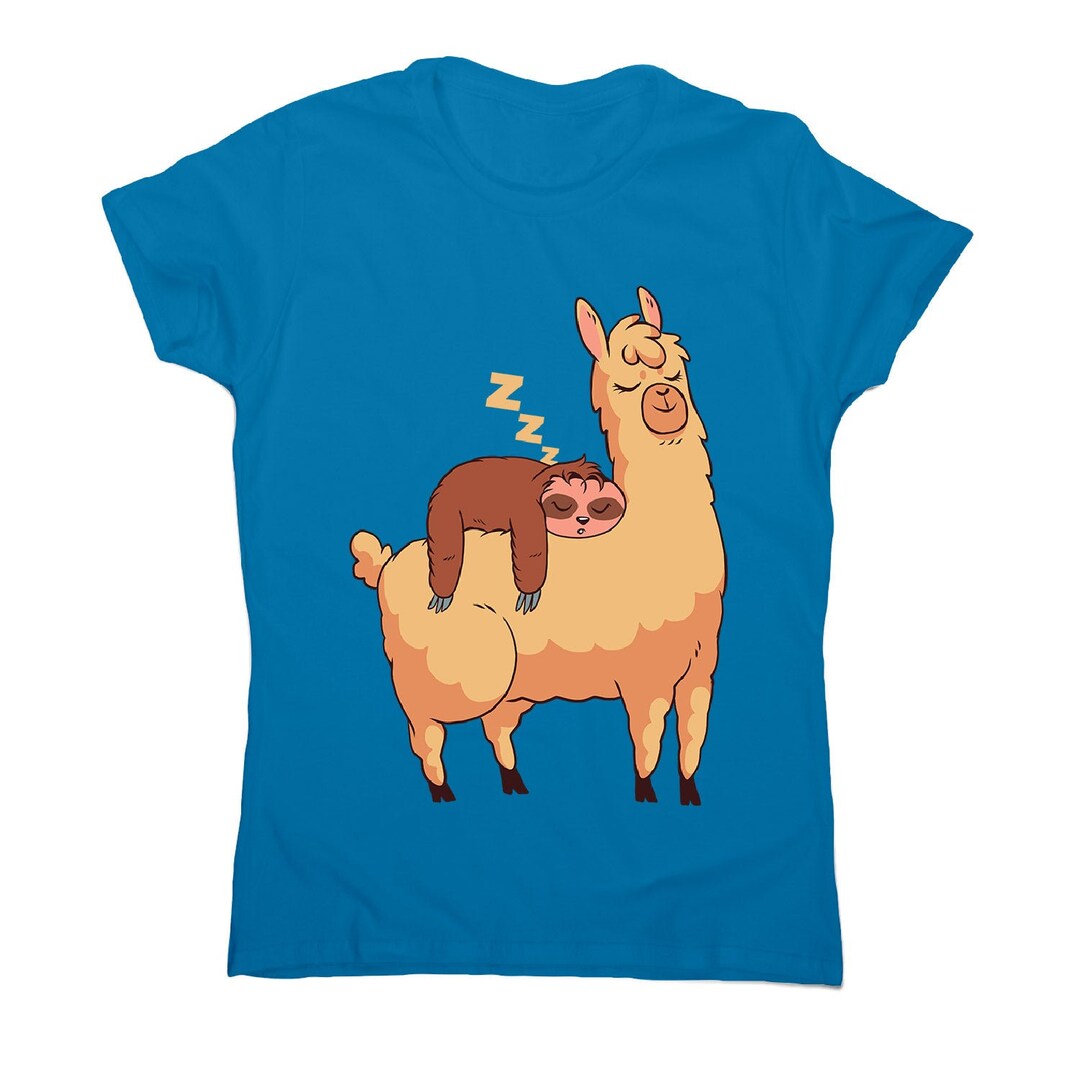 Sloth Riding Llama Women's Funny Illustrations T-shirt - Etsy