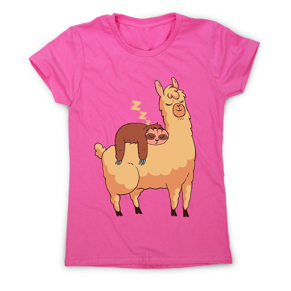 Sloth Riding Llama Women's Funny Illustrations T-shirt - Etsy