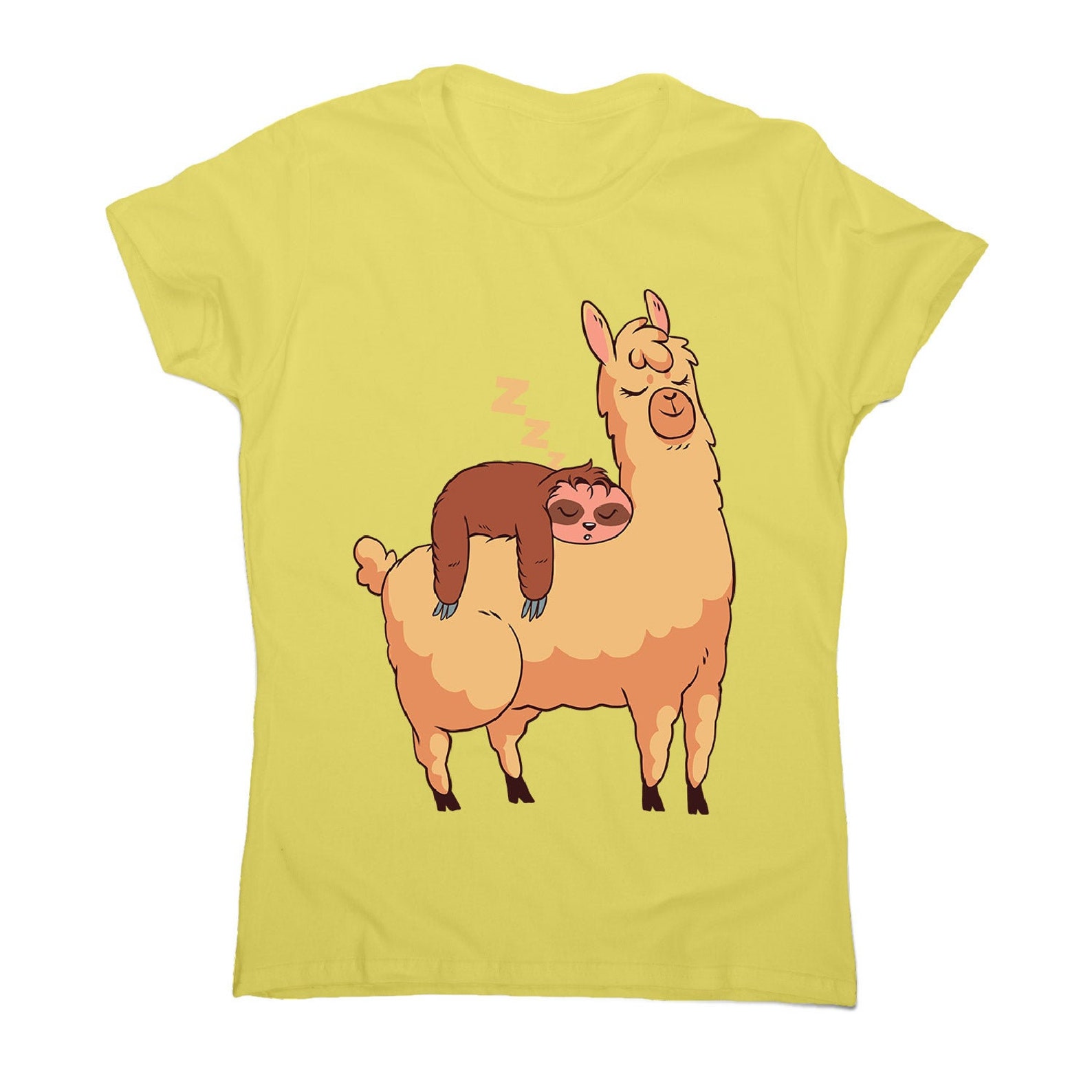 Sloth Riding Llama Women's Funny Illustrations T-shirt - Etsy