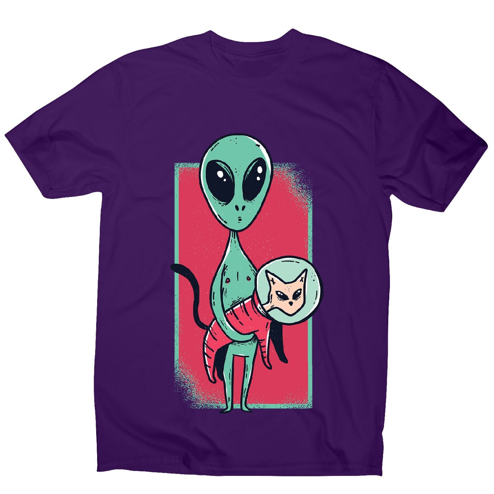 Space Alien Cute Cat Men's Funny Premium T-shirt | Etsy