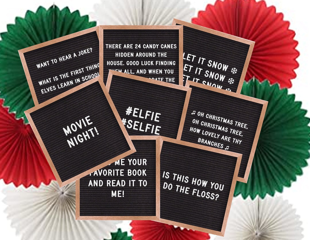 Elf Mini Signs Letterboard Printable Over 40 Options - Etsy