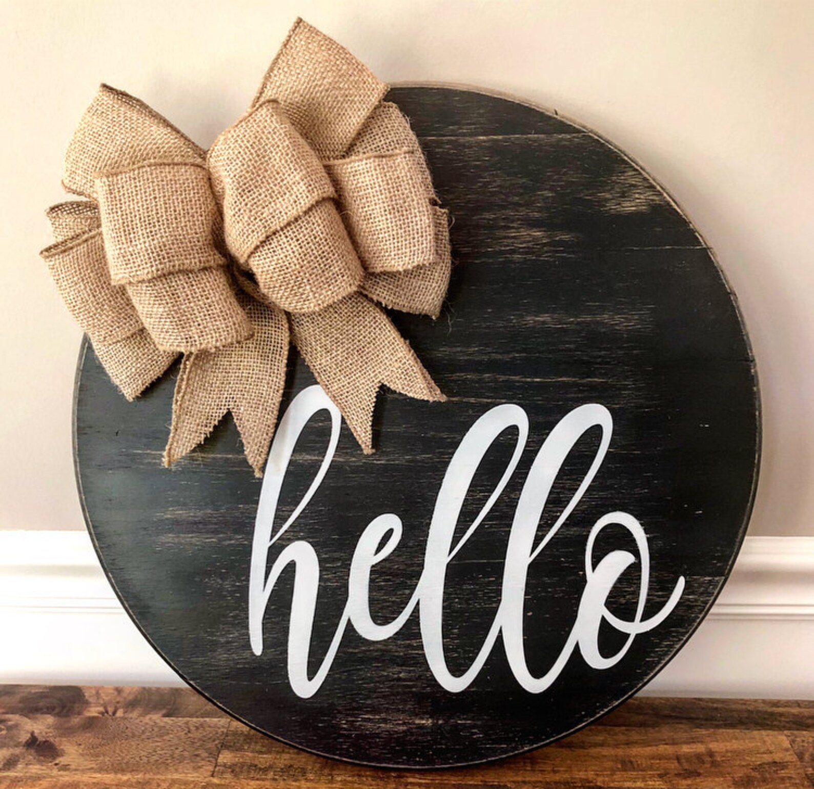 Hello Sign Welcome Sign Entryway Sign Distressed Wood Sign | Etsy