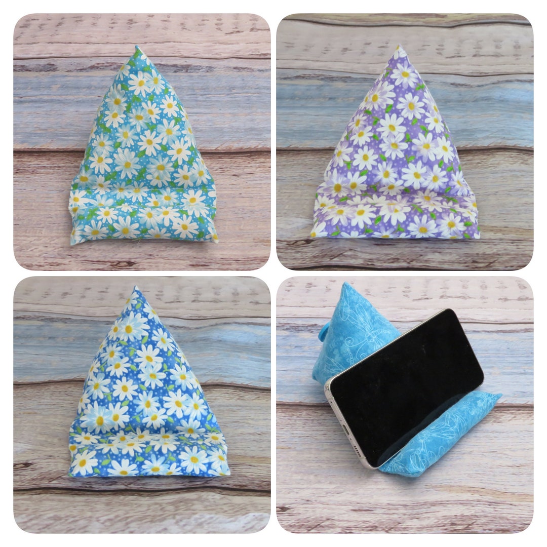 Fabric Cell Phone Pillow Stand: Adjustable Phone Wedge With Charger ...