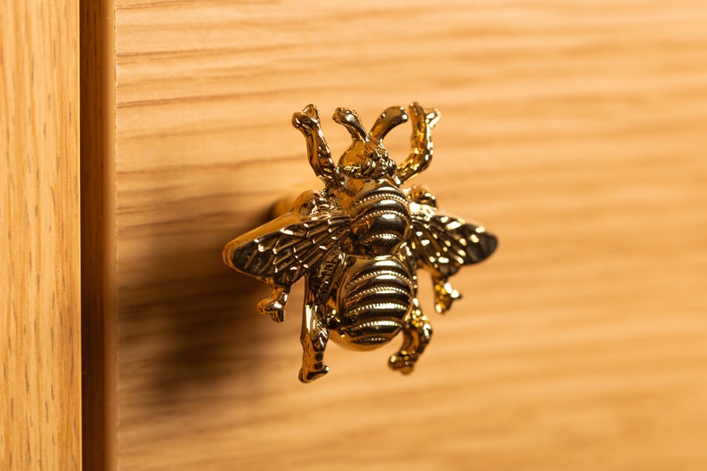 Solid Brass Bumble Bee Cabinet Handle Kitchen Cabinet | Etsy