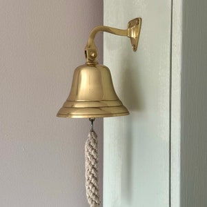 4" Solid Brass Ships Bell Dinner Wall Porch Service Bell 100mm | Solid ...