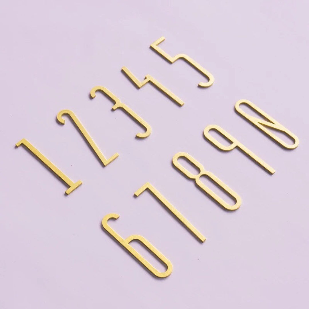 Solid Brass House Numbers: 3" Rustic Door Sign Letters - Etsy