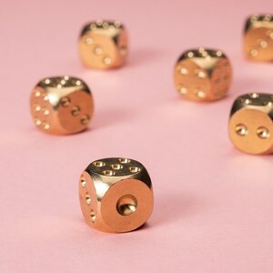 Solid Brass Dice Set | Steampunk | Fathers Gift | Husband | Copper Gold ...