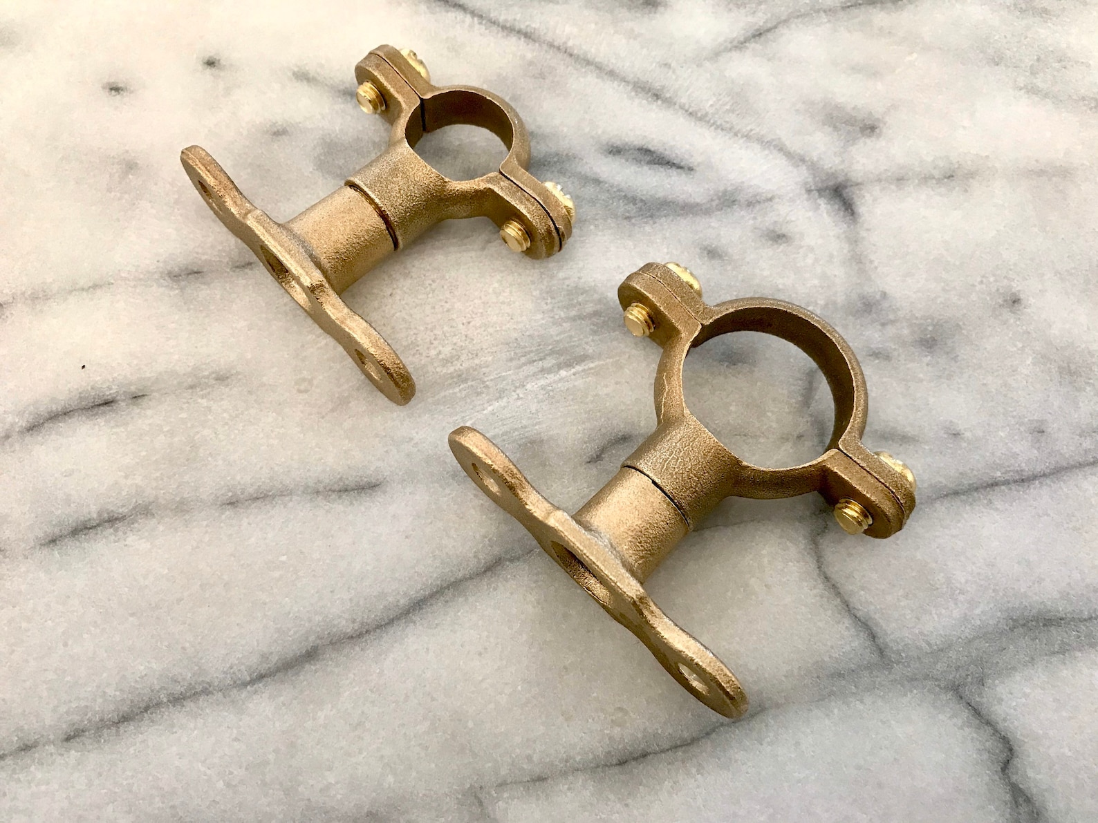 Solid Brass Pipe Mount Fixing Bracket Steam Punk Industrial Copper 1/2 ...