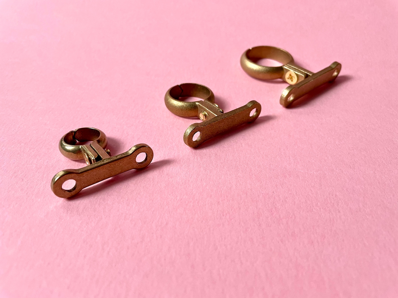 Solid Brass Pipe Mount Fixing Bracket Steam Punk Industrial Copper 1/2 ...