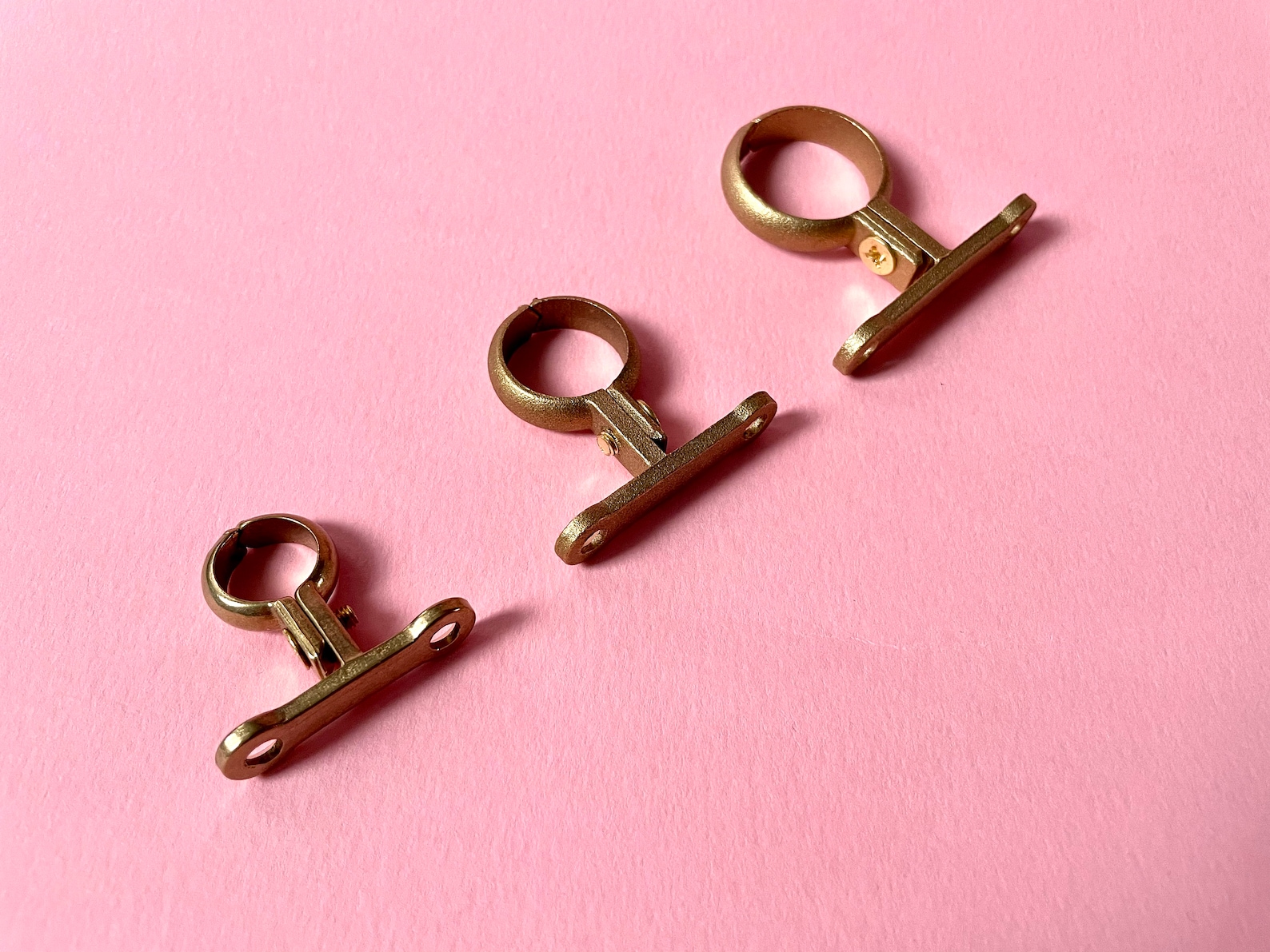 Solid Brass Pipe Mount Fixing Bracket Steam Punk Industrial Copper 1/2 ...