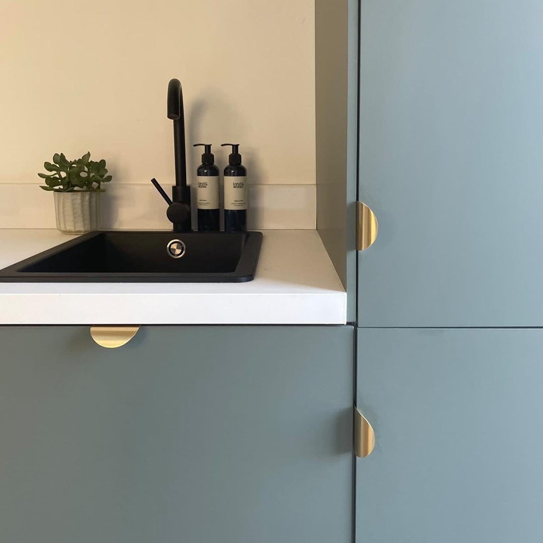 Brass Lip Pull Cabinet Handle ,curved Drawer Pulls,invisible Cupboard ...