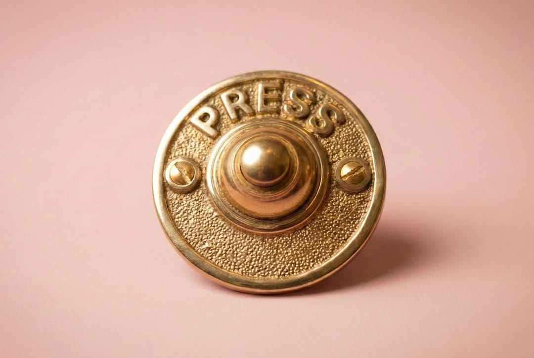 Brass Doorbell Button | Press Door Bell | Victorian Edwardian Style ...