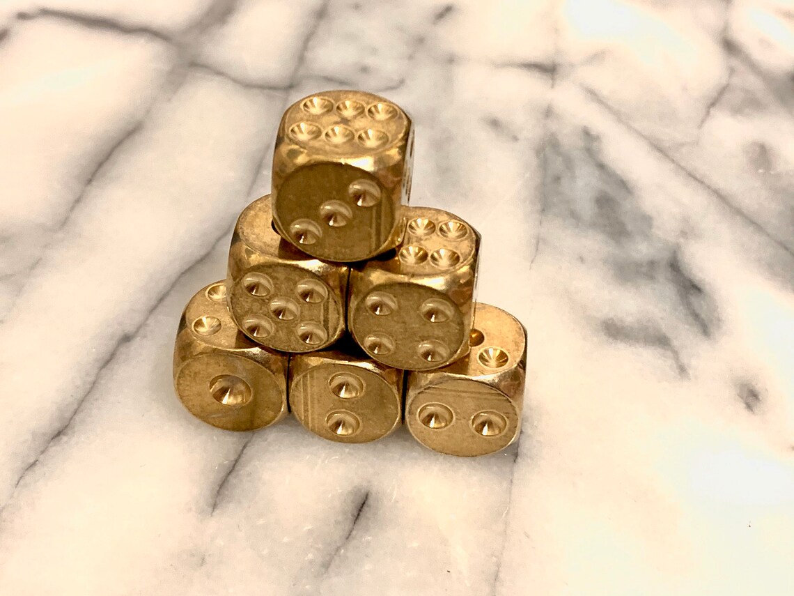 Solid Brass Dice Set Steampunk Fathers Gift Husband | Etsy