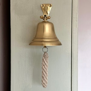 4" Solid Brass Ships Bell Dinner Wall Porch Service Bell 100mm | Solid ...