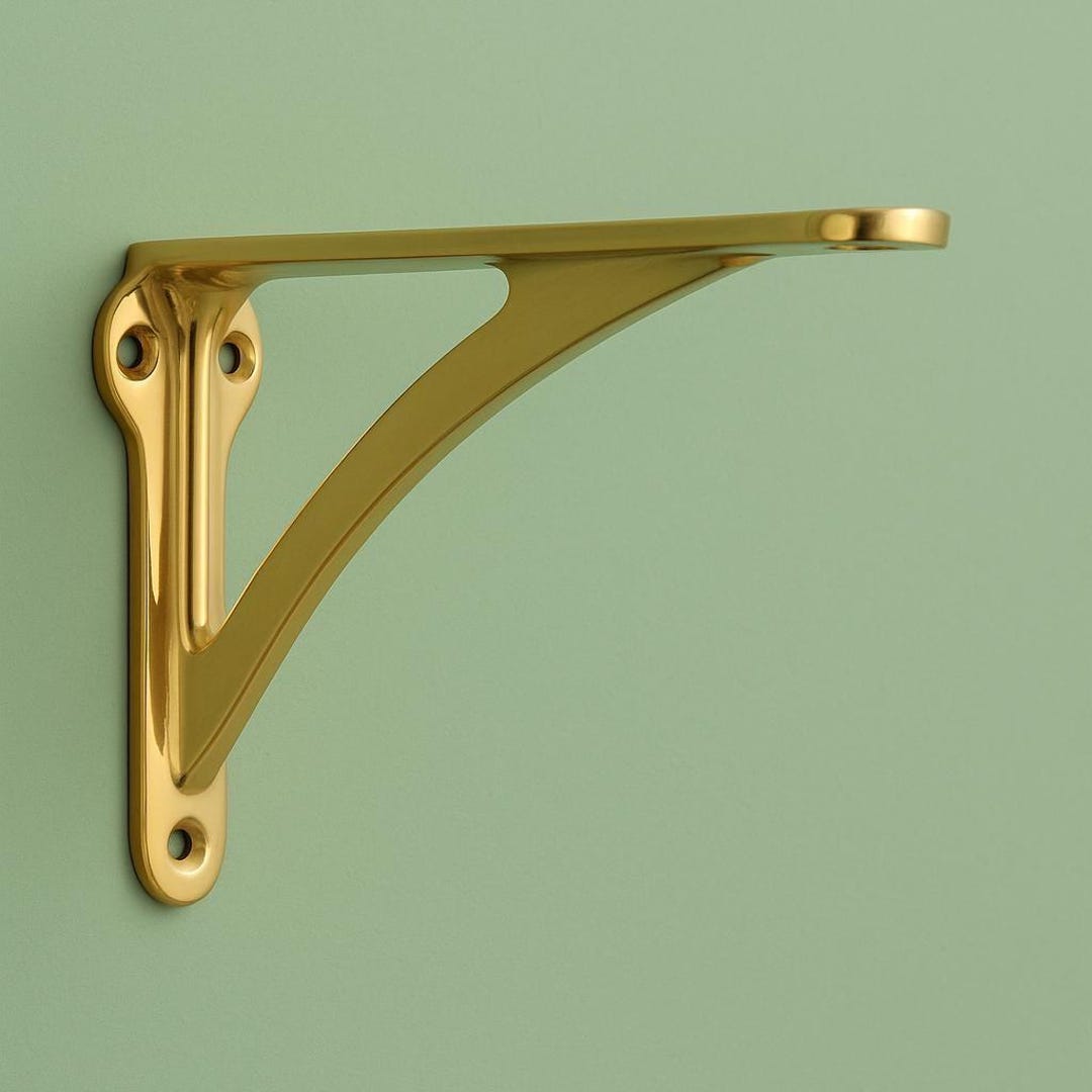 Brass Shelf Brackets | Heavy Duty Solid Cast Brass | Kitchen Book ...