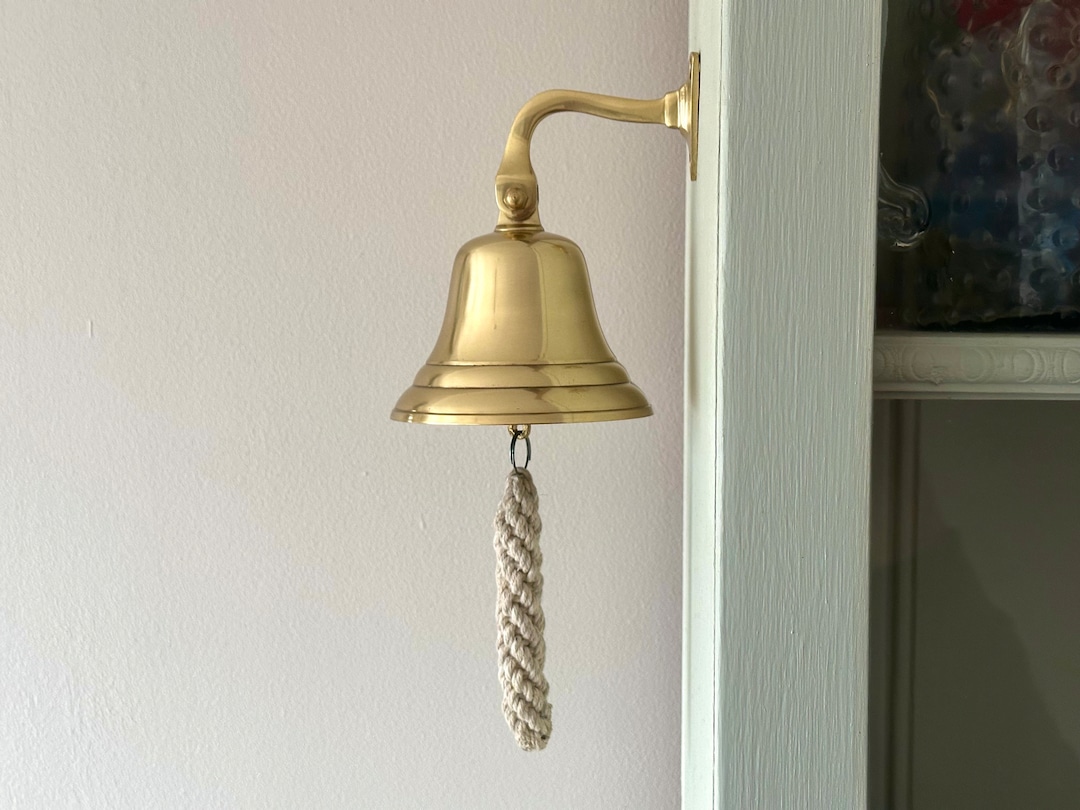 4" Solid Brass Ships Bell Dinner Wall Porch Service Bell 100mm | Solid ...
