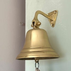 4" Solid Brass Ships Bell Dinner Wall Porch Service Bell 100mm | Solid ...