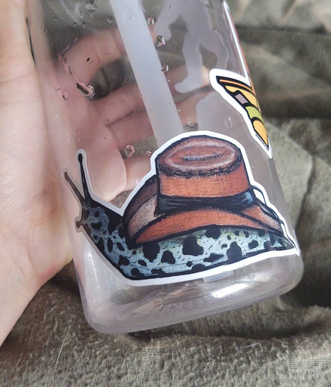 TRUE COWBOY Vinyl Sticker Western Cowprint Snail Waterproof Glossy ...