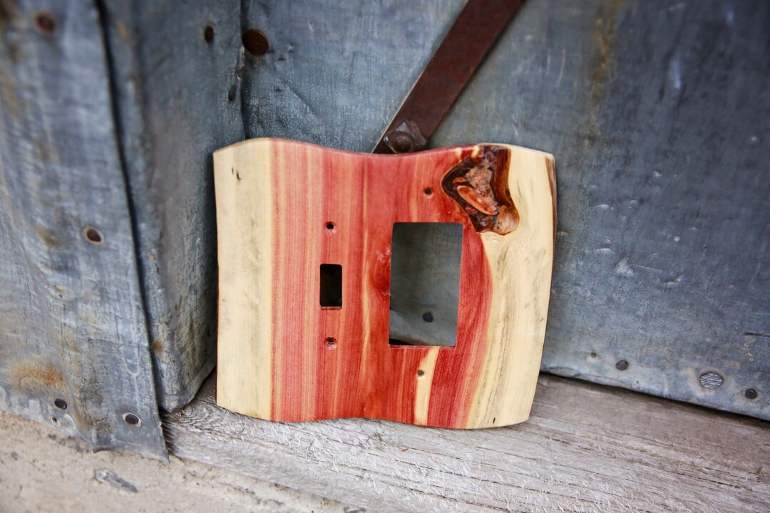 Stock Plate: Rustic Handmade Wood Switch Plate Toggle Rocker/ 2 Gang ...