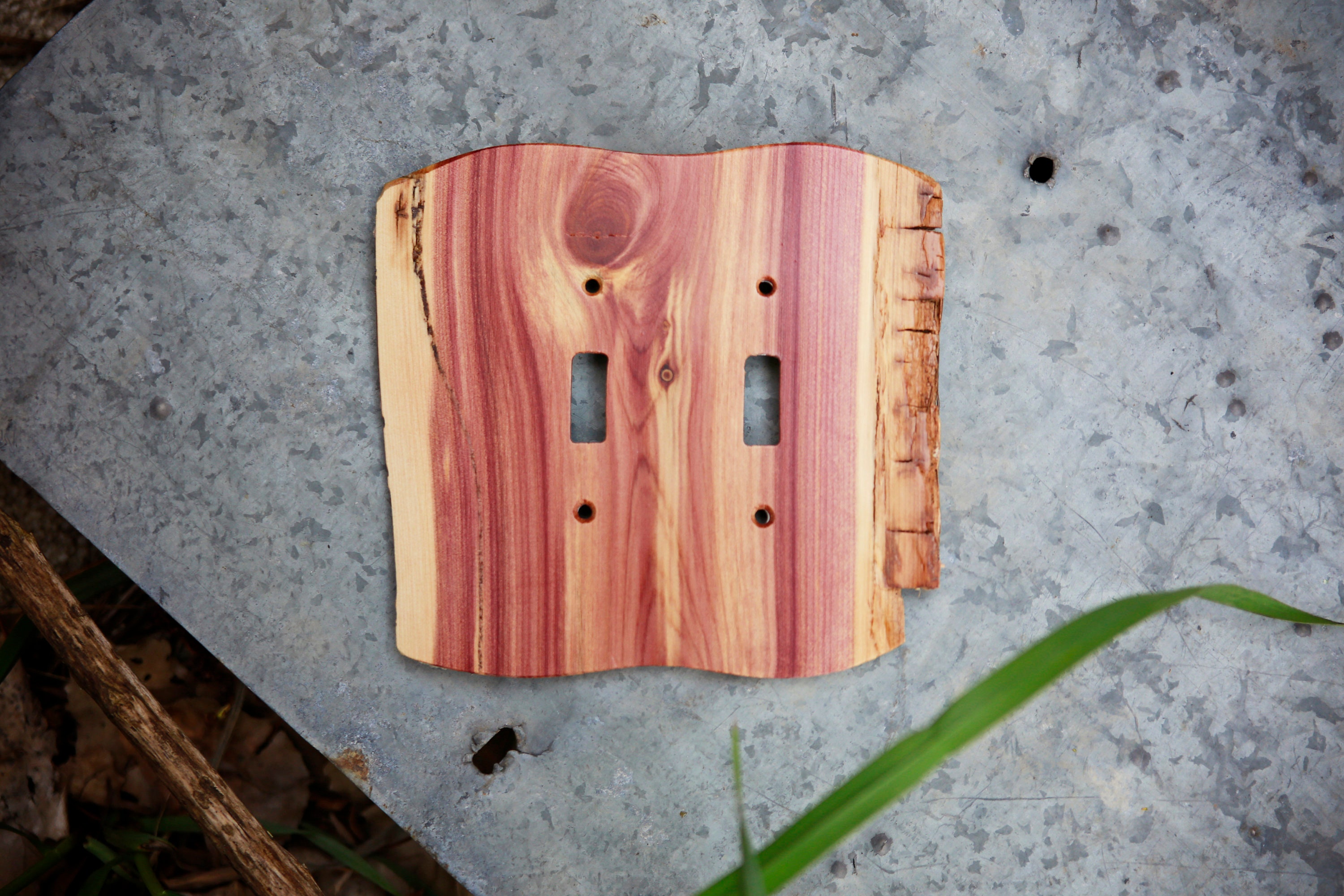 Stock Plate: Rustic Handmade Wood Switch Plate 2 Toggle/ Double Toggle ...