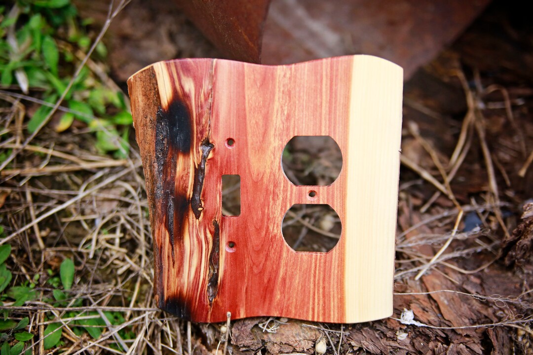 Stock Plate: Rustic Handmade Wood Switch Plate Toggle Duplex/ 2 Gang ...
