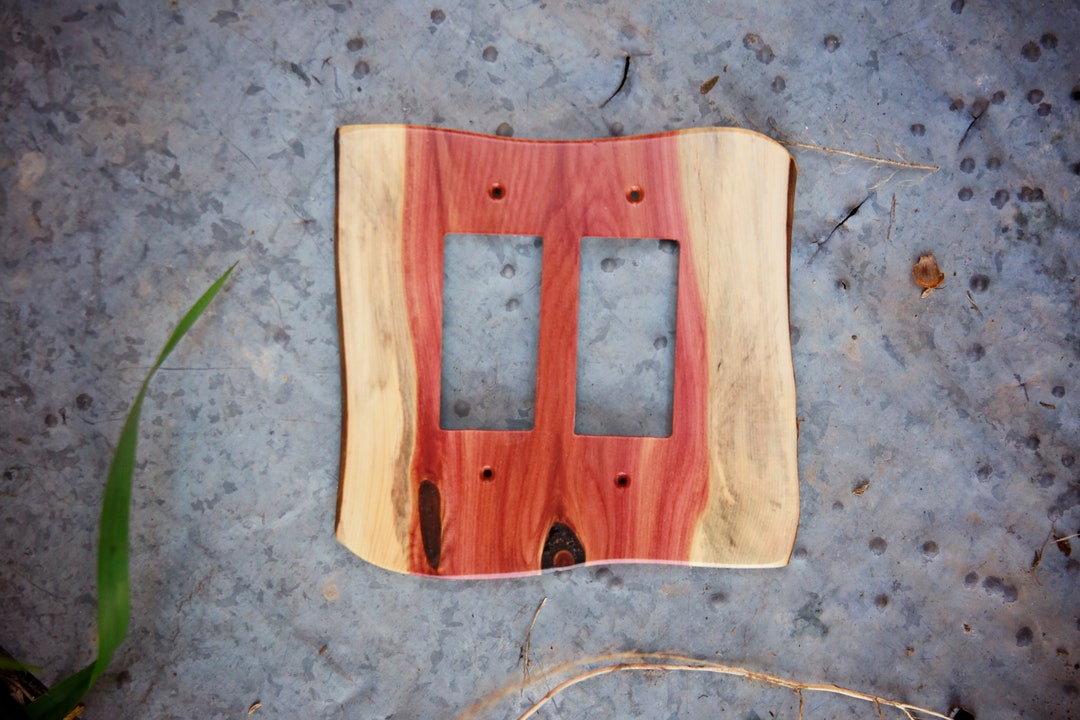 Stock Plate: Rustic Handmade Wood Switch Plate 2 Rocker/ Double Rocker ...