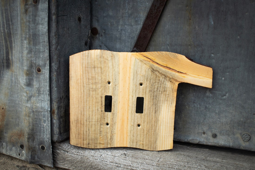 Double Toggle Unique Blue Pine Rustic Switch Plate - Etsy