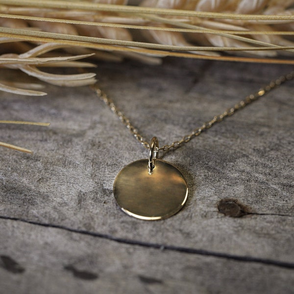 Gold Disc Pendant - Etsy