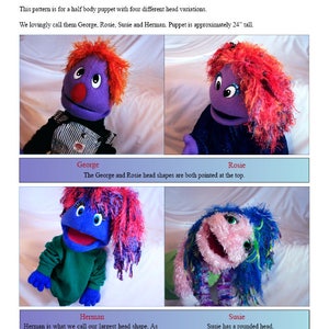 Professional Puppet Patterns - PDF Download - English - Measurements ...